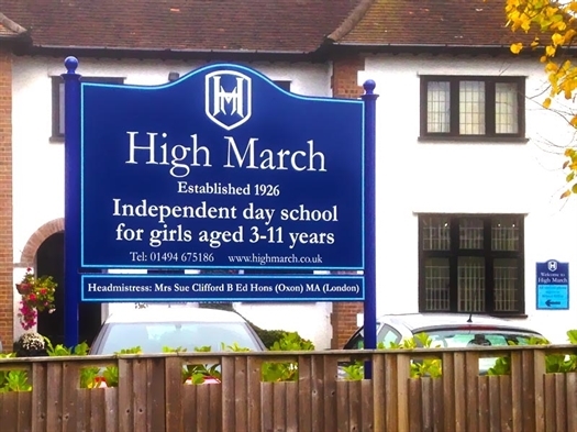 School main signs.